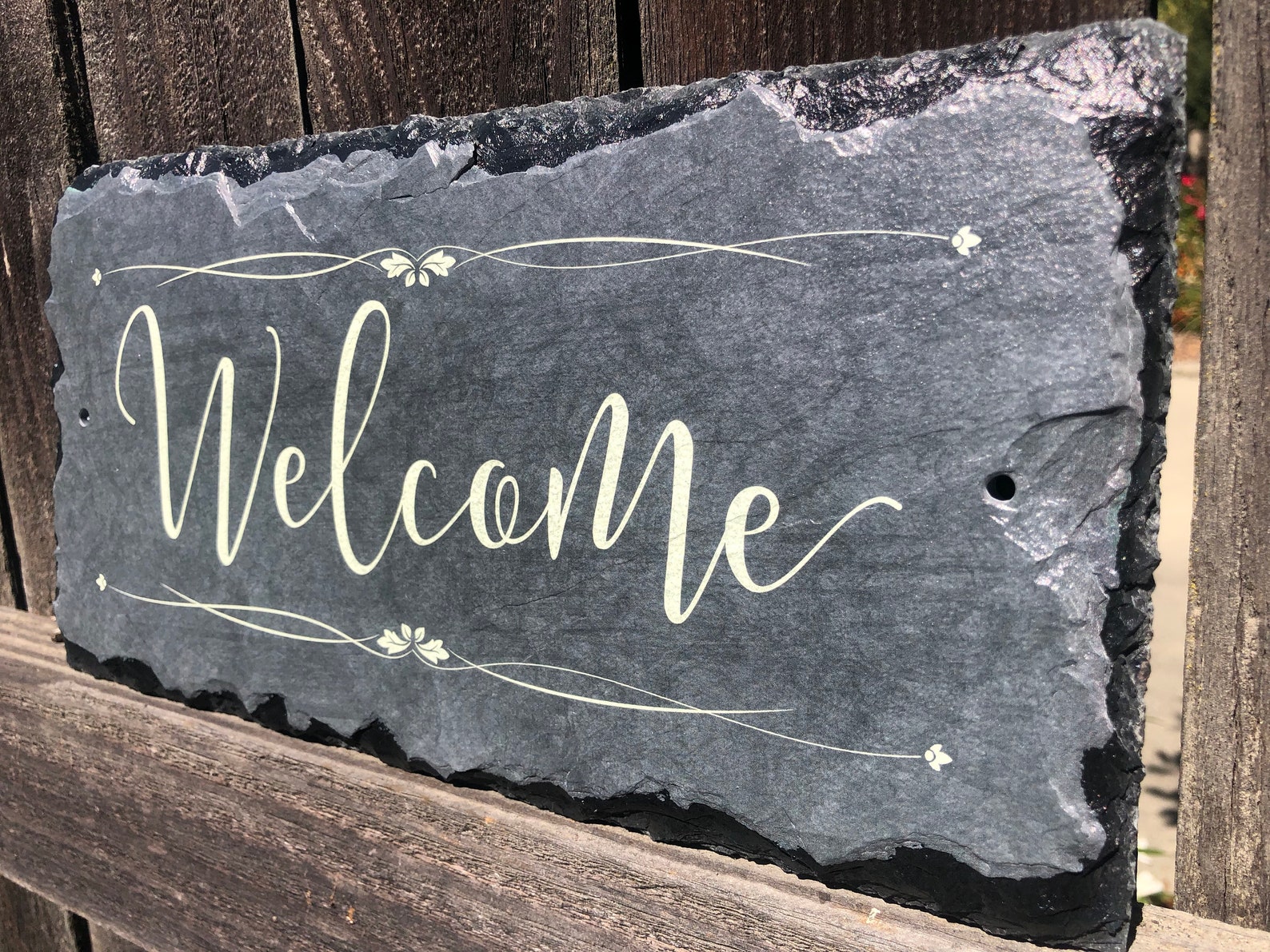 Outdoor Welcome Sign Slate Welcome Sign Outdoor Sign - Etsy