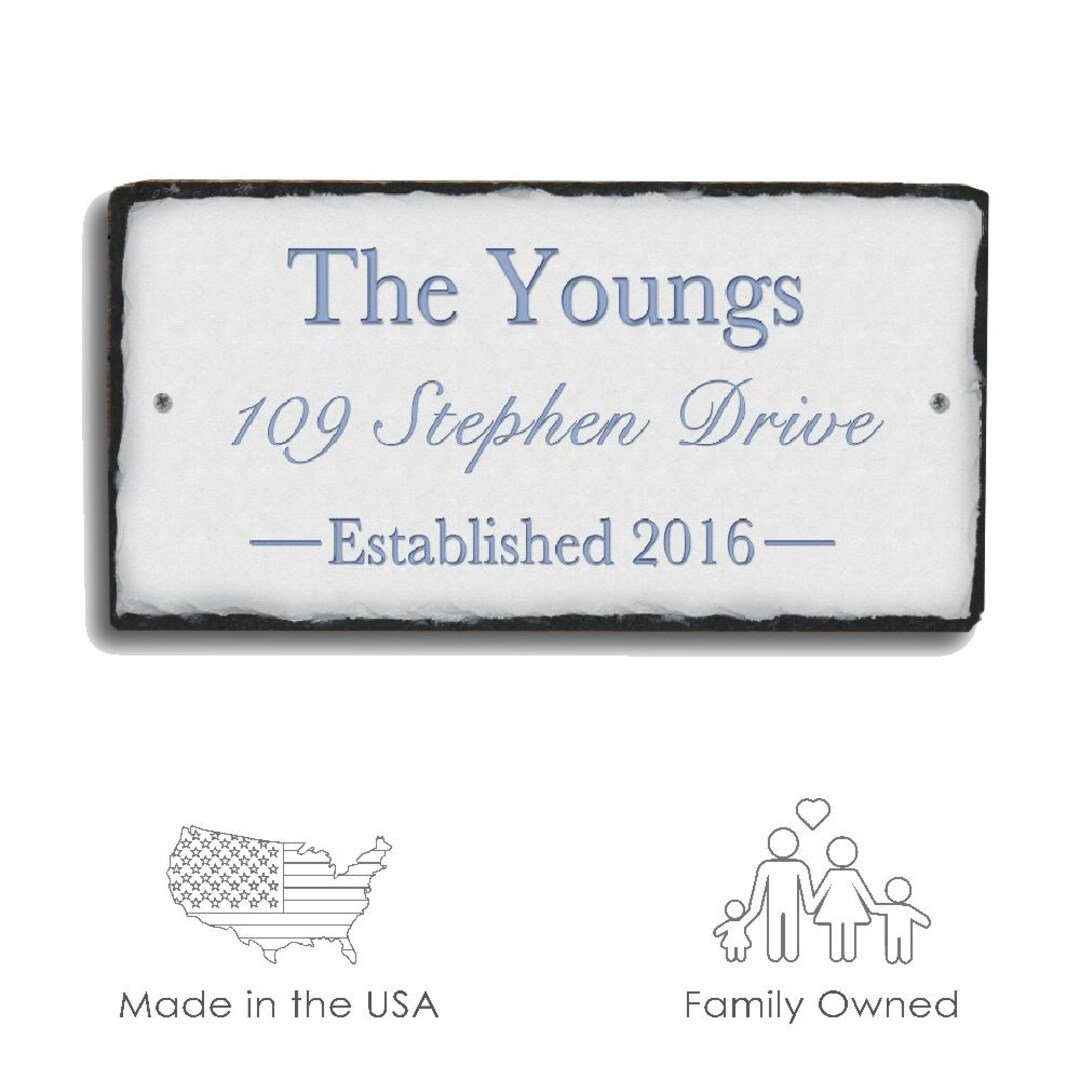 Personalized Slate Address Plaque, Established Family Name Sign - Etsy