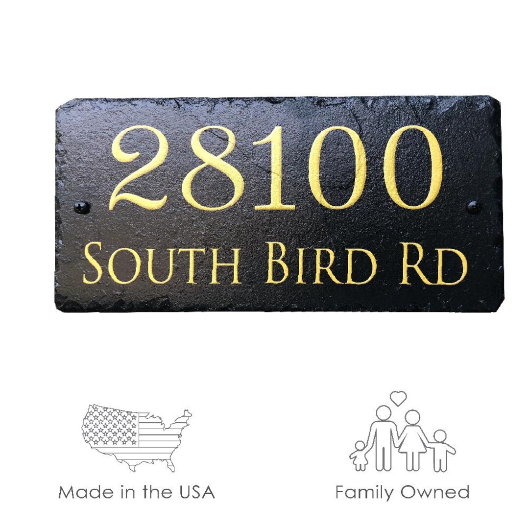 Handmade Slate Address Sign – Personalized House Number Plaque - Etsy