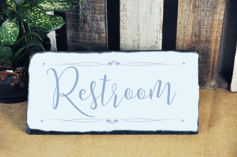 Restroom Sign Restroom Plaque Slate Restroom Sign Outdoor | Etsy