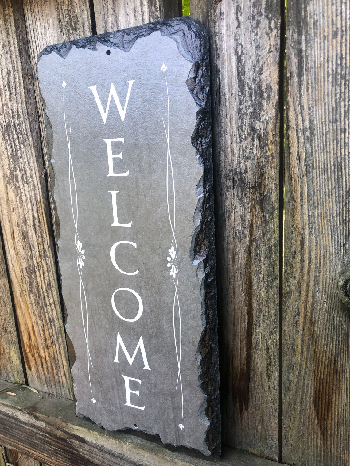 Outdoor Welcome Sign Slate Welcome Sign Outdoor Sign - Etsy