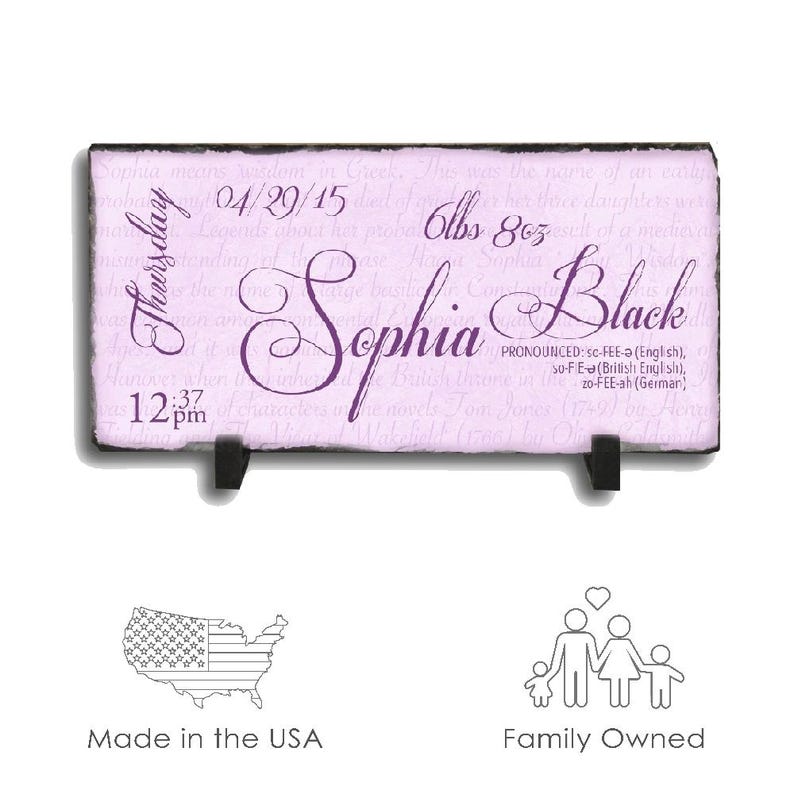 Personalized Baby Girl Slate Plaque, Newborn Stats Sign - Etsy