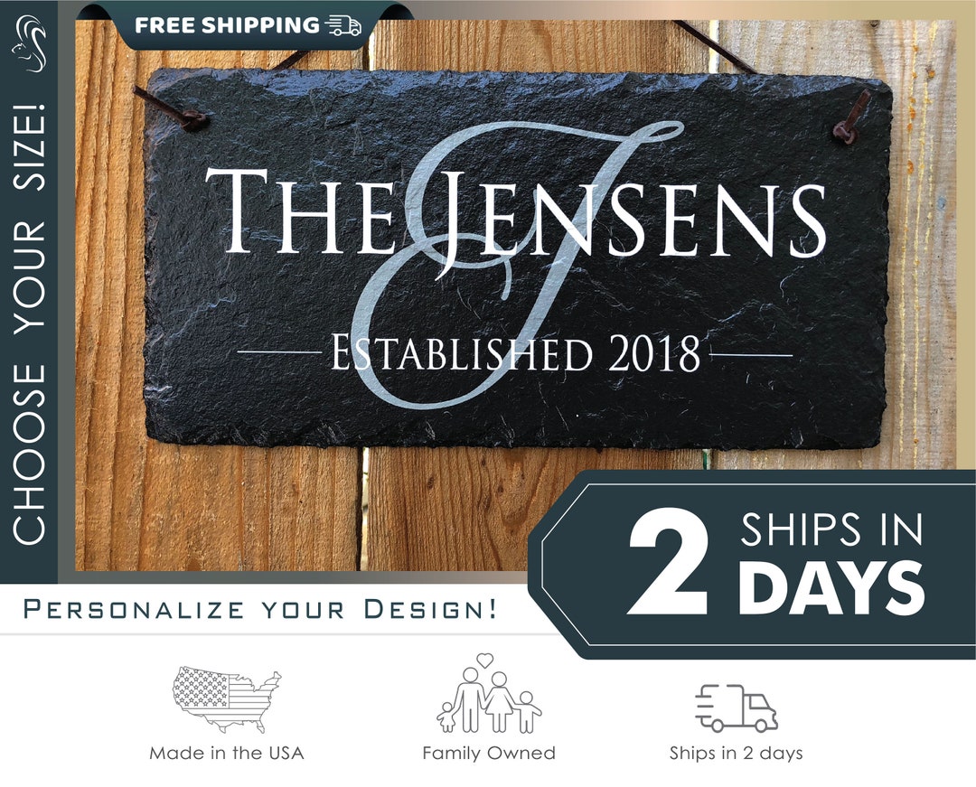 Home Address Plaque Personalized Name Plaque. Established Outdoor Sign ...