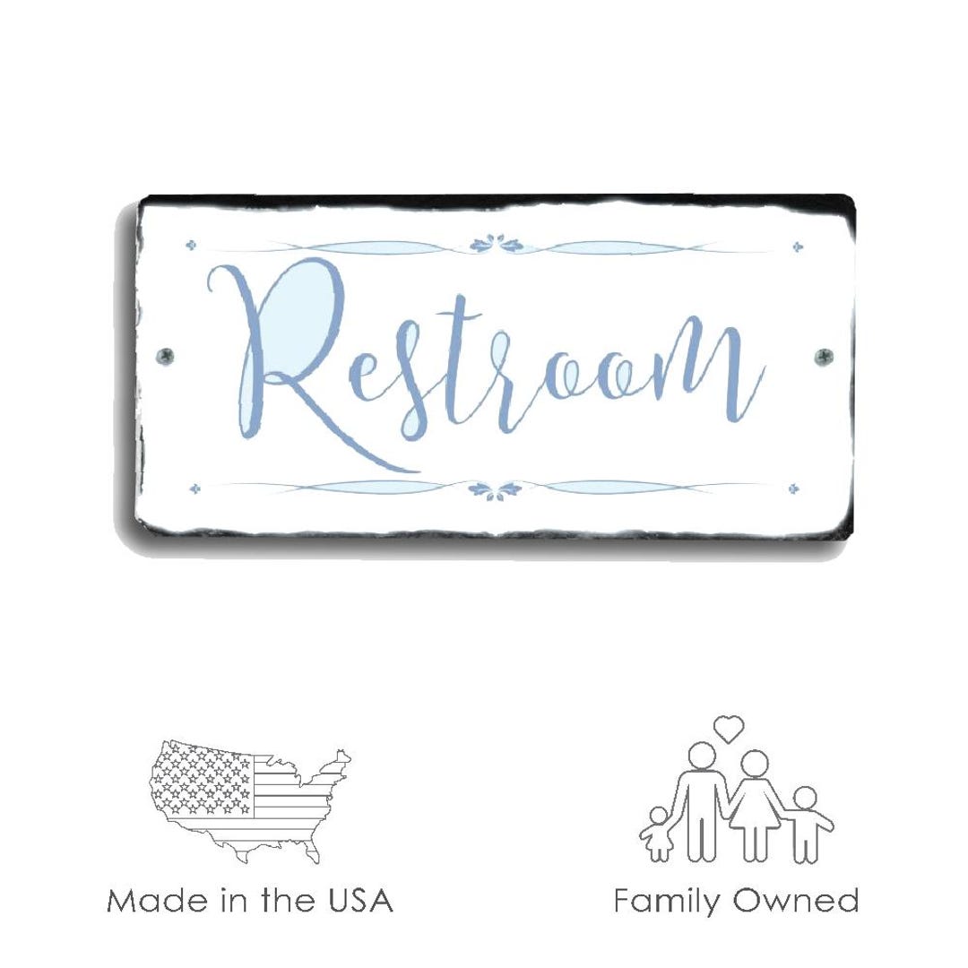 Restroom Sign, Restroom Plaque, Slate Restroom Sign, Outdoor Restroom ...