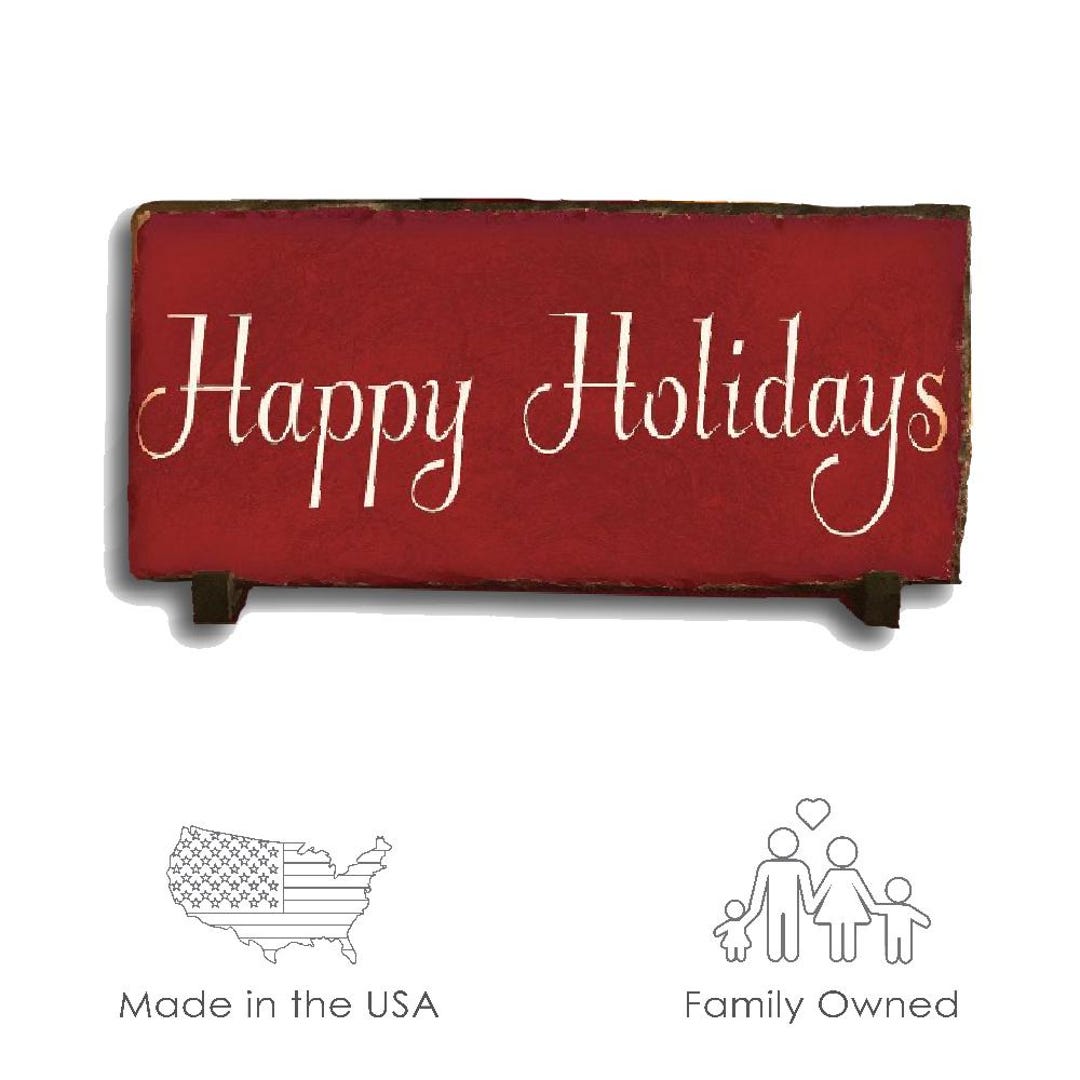 Hand Cut Slate Happy Holidays Sign, Weather Resistant Plaque - Etsy