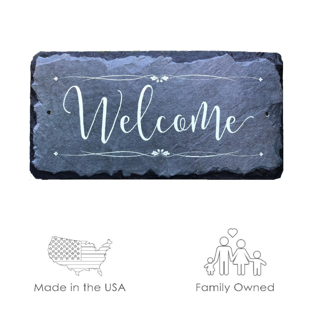 Outdoor Welcome Sign! Slate Welcome Sign, Outdoor Sign, Outdoor Plaque ...
