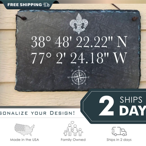 Latitude Longitude Sign - Etsy