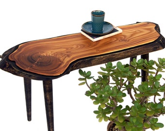 Small Live Edge Wood Slab Side Table Wild Olive Wood End Table - Etsy