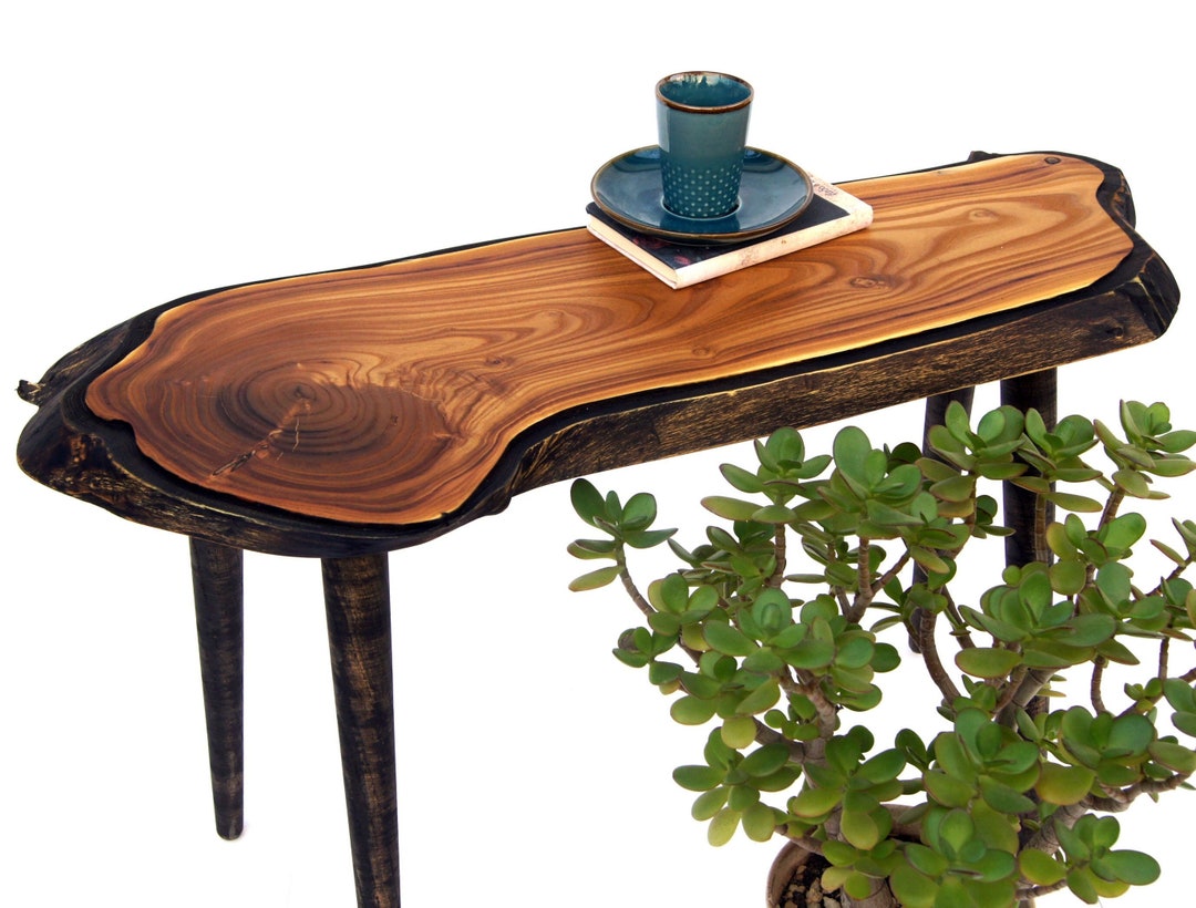 Wild Olive Wood Console Table Live Edge Wood Slab Coffee Table Wooden ...