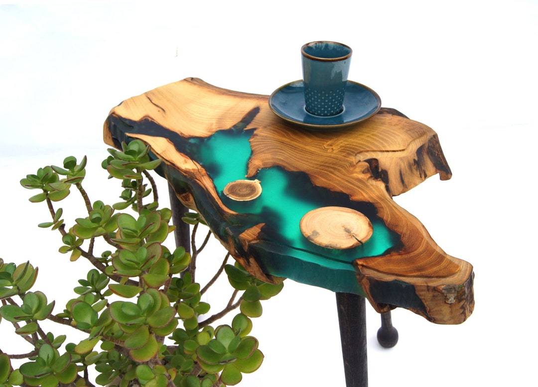 Personalized Acacia Wood Slab Side Table Live Edge Tree Stump Coffee ...