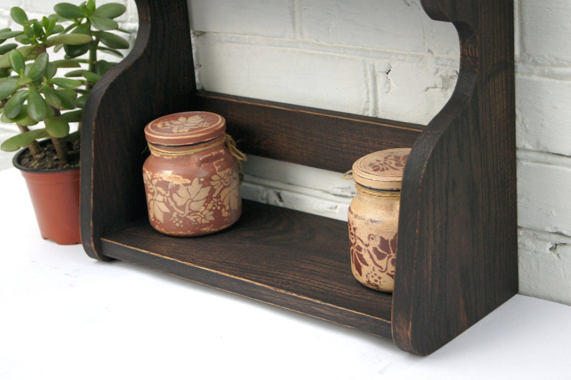 Wall Hanging Shelf Natural Oak Wood Wall Shelves Country | Etsy