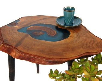 Small Live Edge Wood Slab Side Table Wild Olive Wood Coffee - Etsy