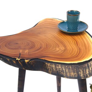 Wild Olive Wood Slab Side Table Small Personalized Live Edge Hardwood ...