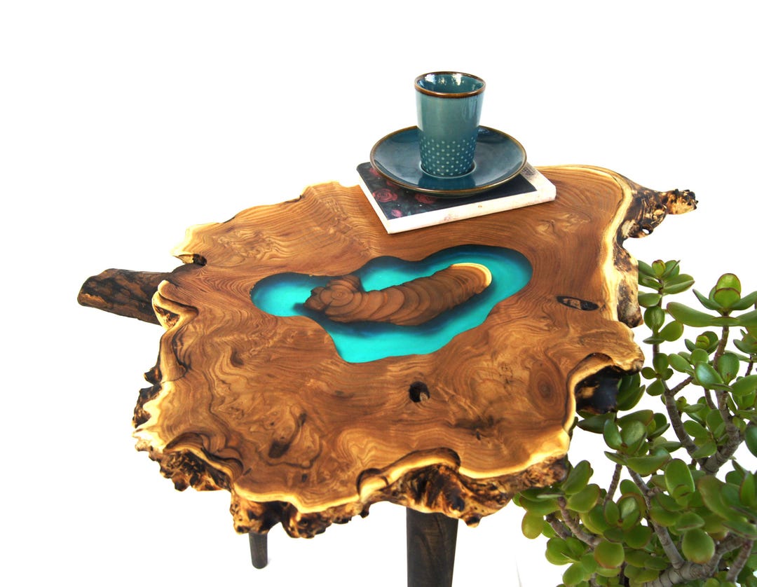 Personalized Wild Olive Wood Slab Coffee Table Live Edge Tree Stump ...
