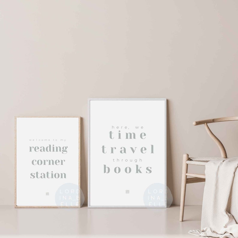 Whimsical Library Wall Decor, Time Traveling Art Decor, Library Room ...