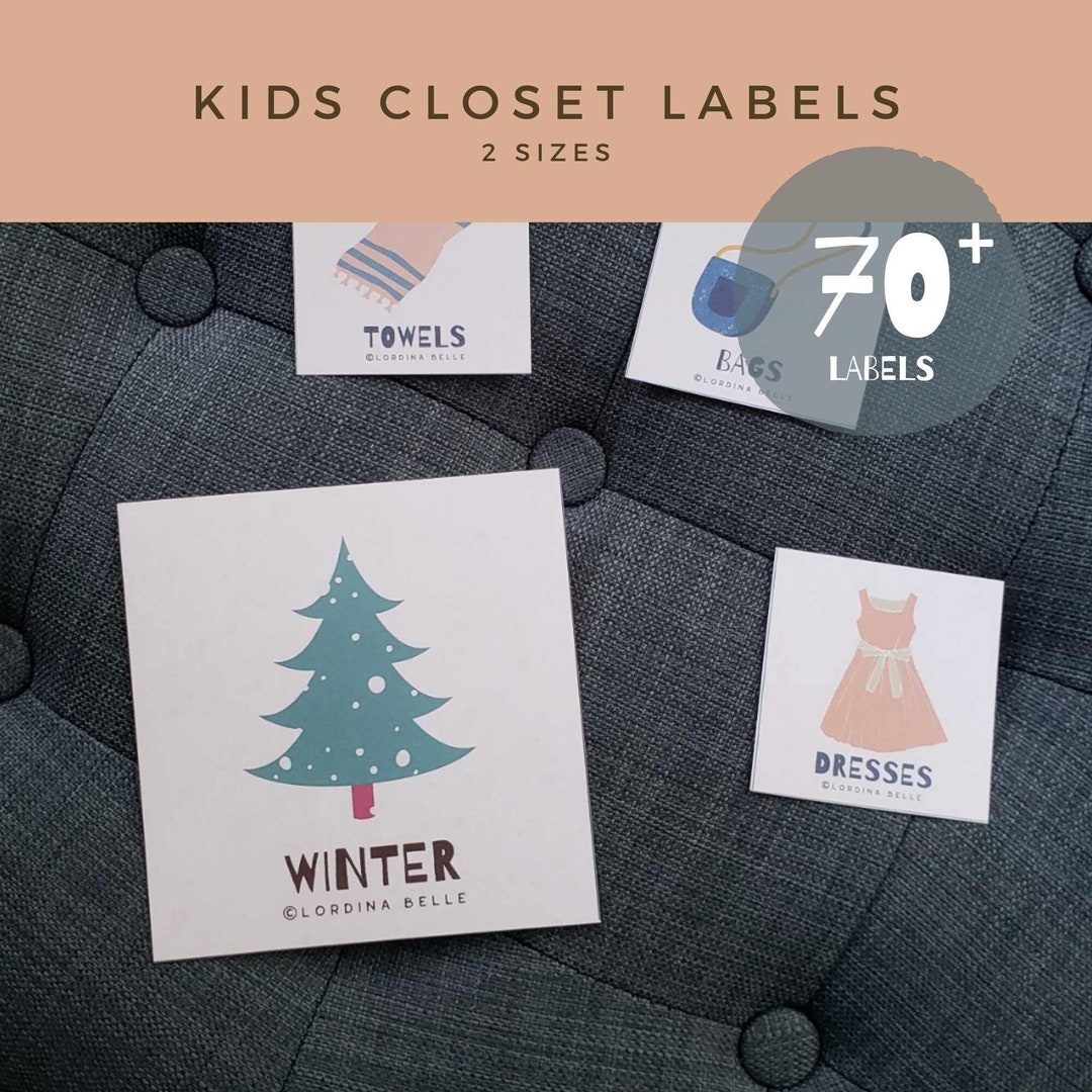 Closet Labels Print for Kids, Kids Room Organization Labels, Closet ...