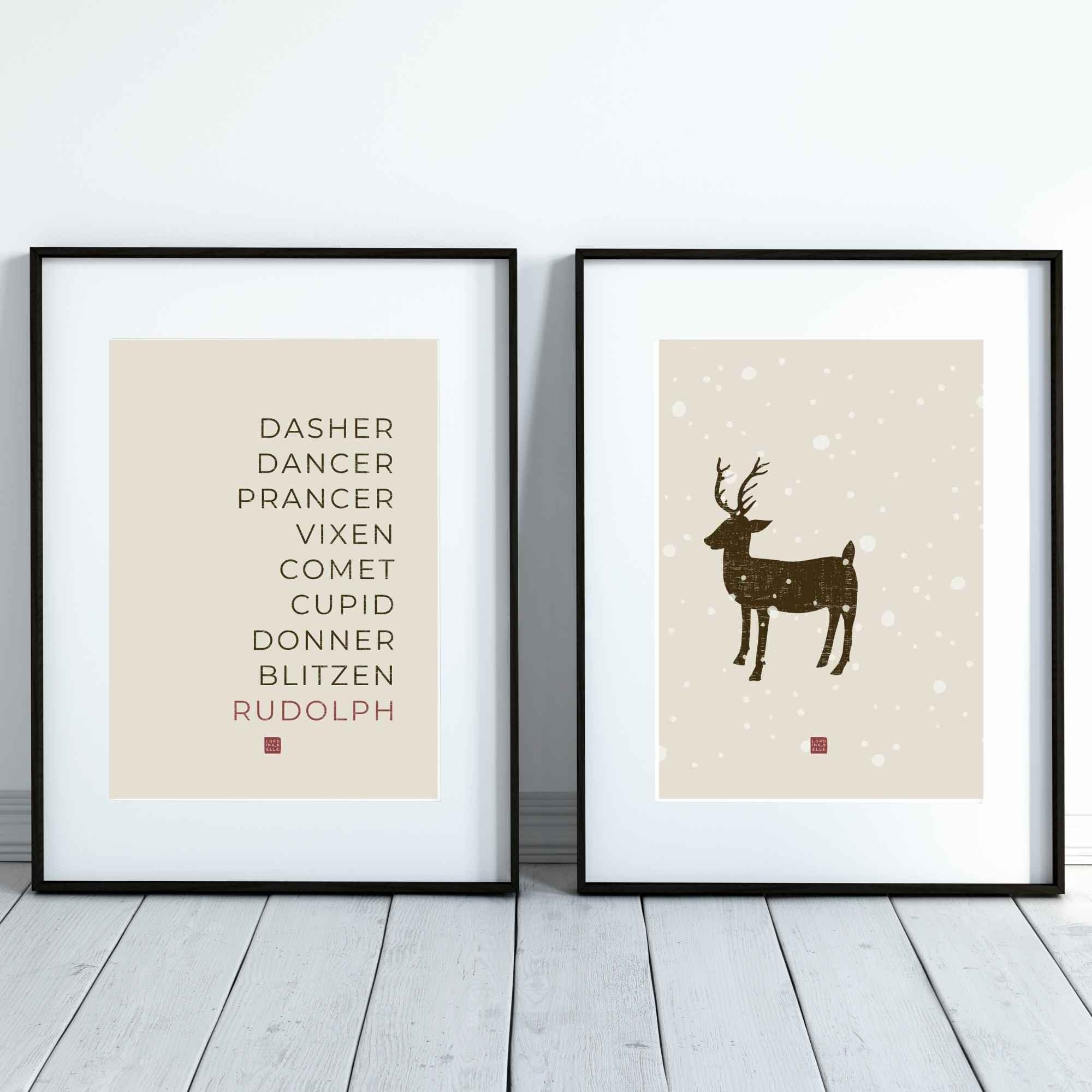 Boho Christmas Decor, 8 Christmas Printables, Mid Century Modern ...