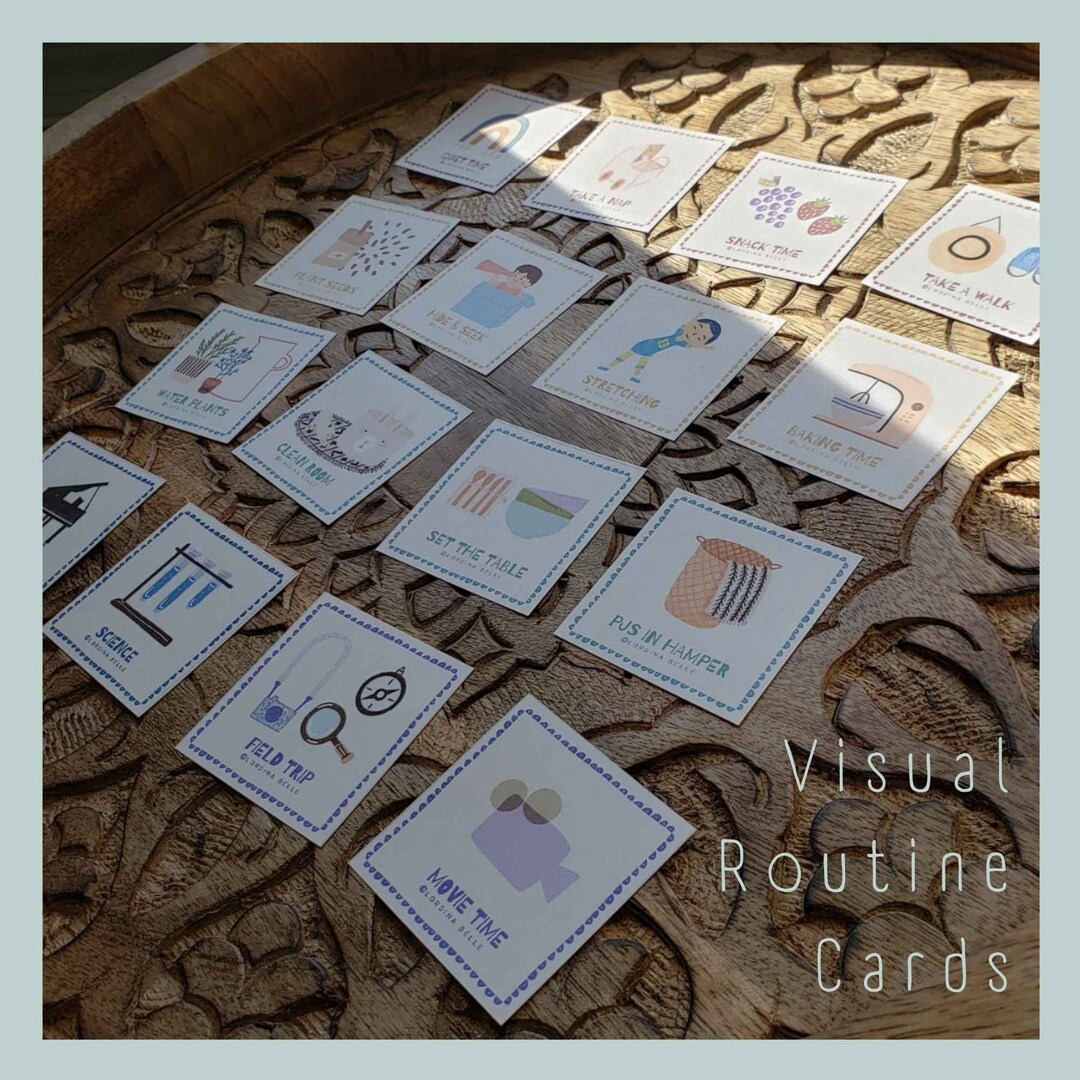 Visual Schedule Cards for Kids, Daily Routine Cards, Toddler Daily ...