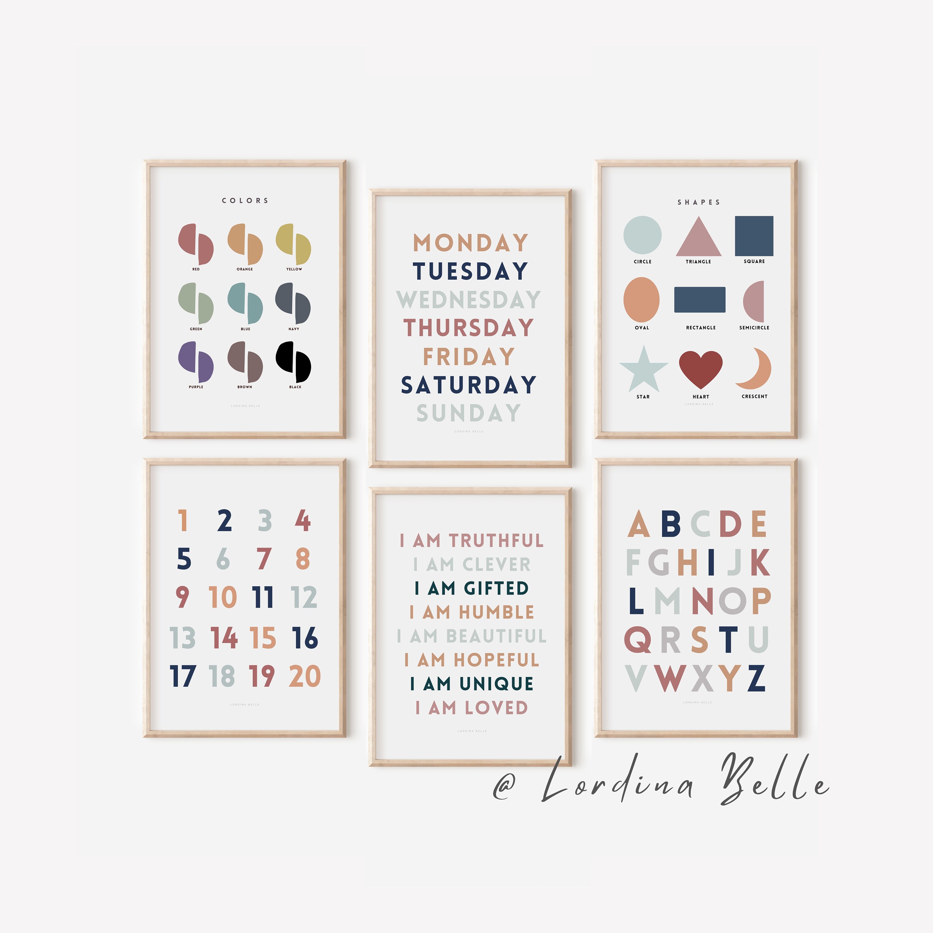 Classroom Wall Decor, Set of 6 Classroom Prints, Educational Prints ...