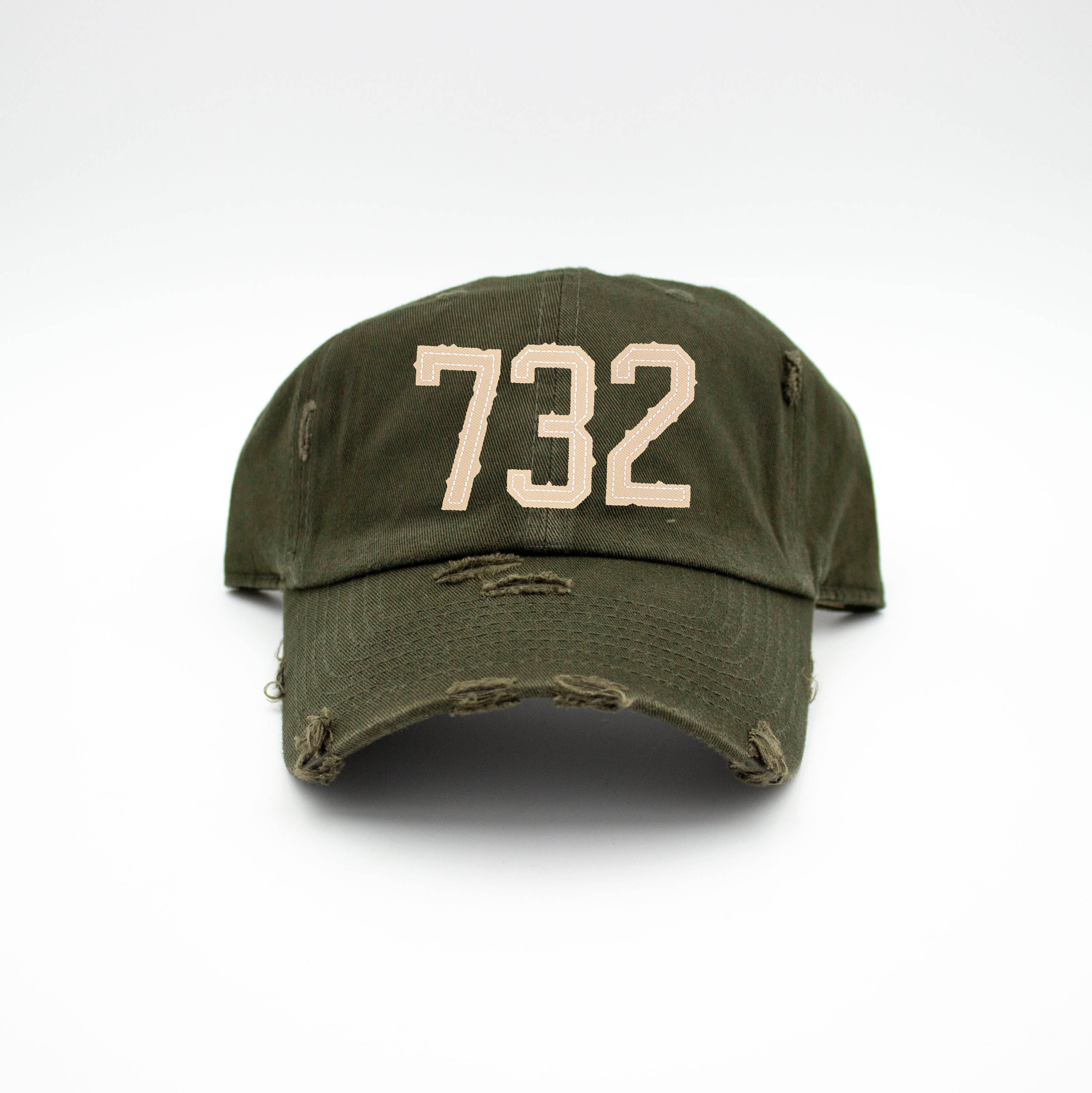 732 Area Code Distressed Dad Hats - Etsy
