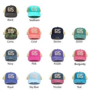 615 Area Code Distressed Trucker Hats - Etsy