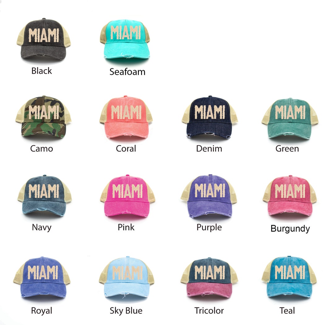 MIAMI Trucker Hats - Etsy