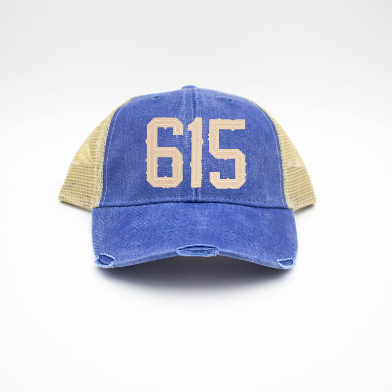 615 Area Code Distressed Trucker Hats - Etsy