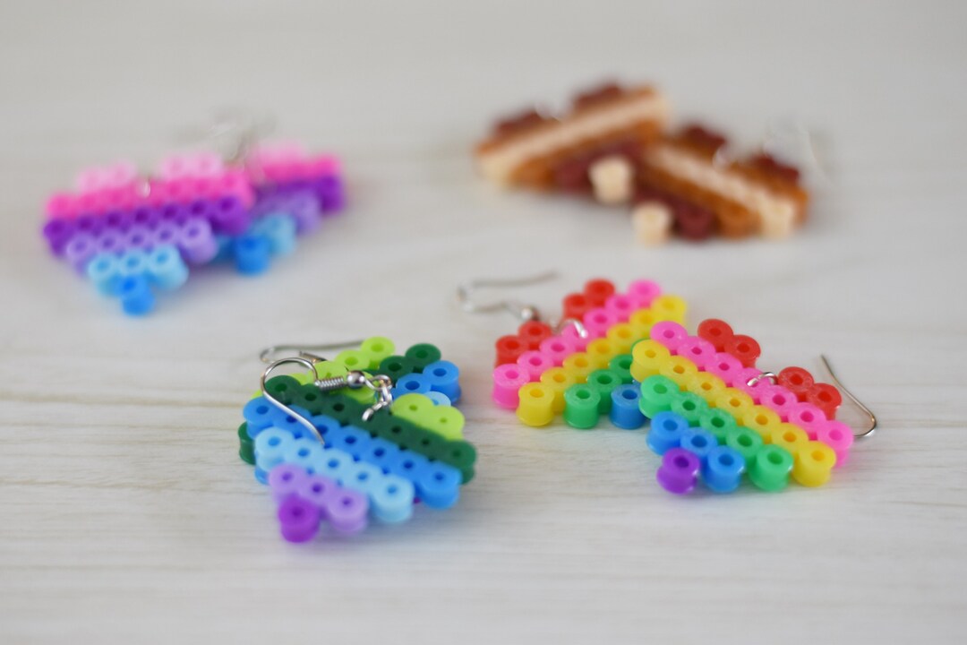 Heart Fuse Beads Earrings Jewelry - Etsy