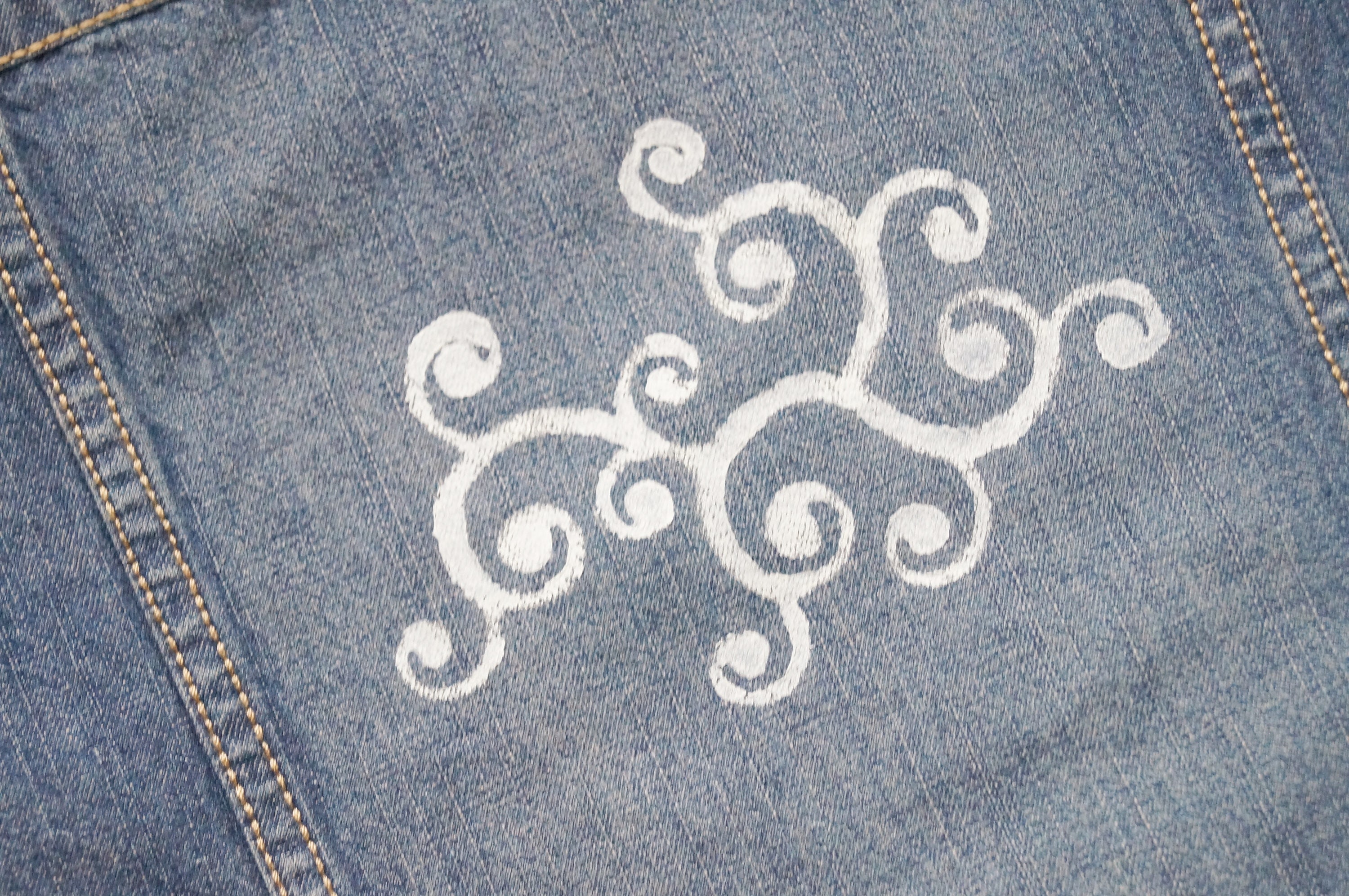 Girls DENIM Jean Jacket With Stenciled Pattern Size 10/12 - Etsy