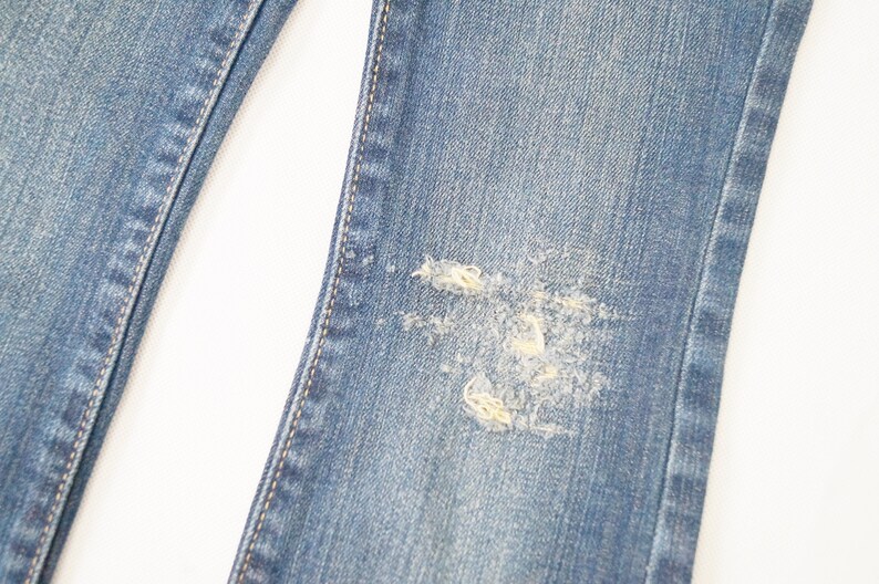 Girls Destroyed DENIM Distressed Jeans Size 10 Slim - Etsy