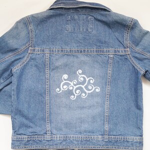 Girls DENIM Jean Jacket With Stenciled Pattern Size 10/12 - Etsy