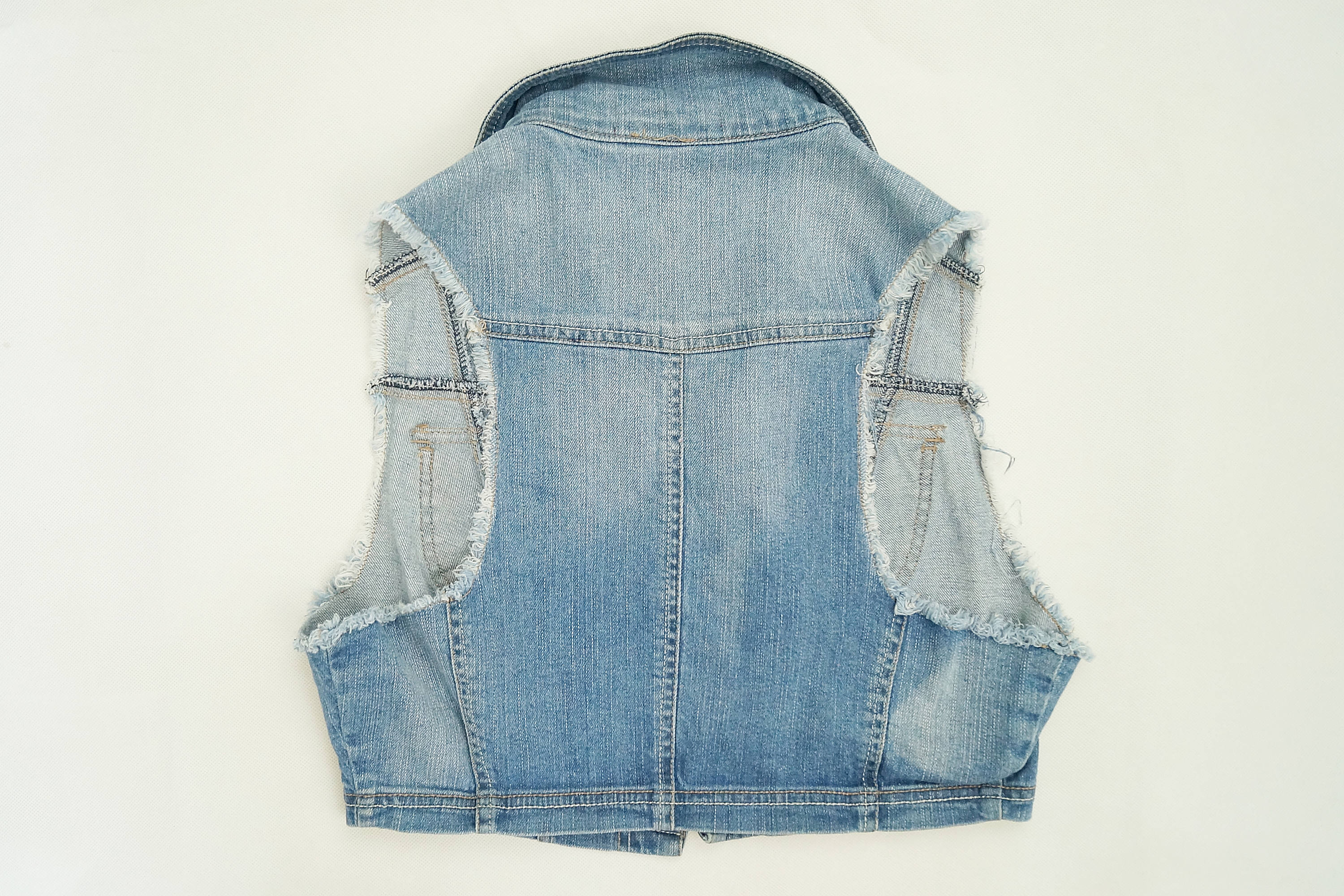 Girls Short DENIM Jean Vest With Heart Patch Size Adult M - Etsy