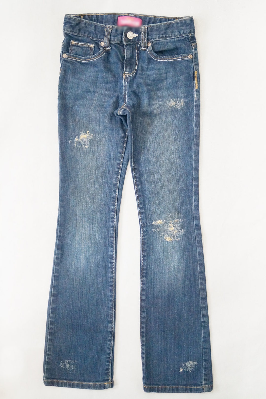 Girls Destroyed DENIM Distressed Jeans Size 10 Slim - Etsy