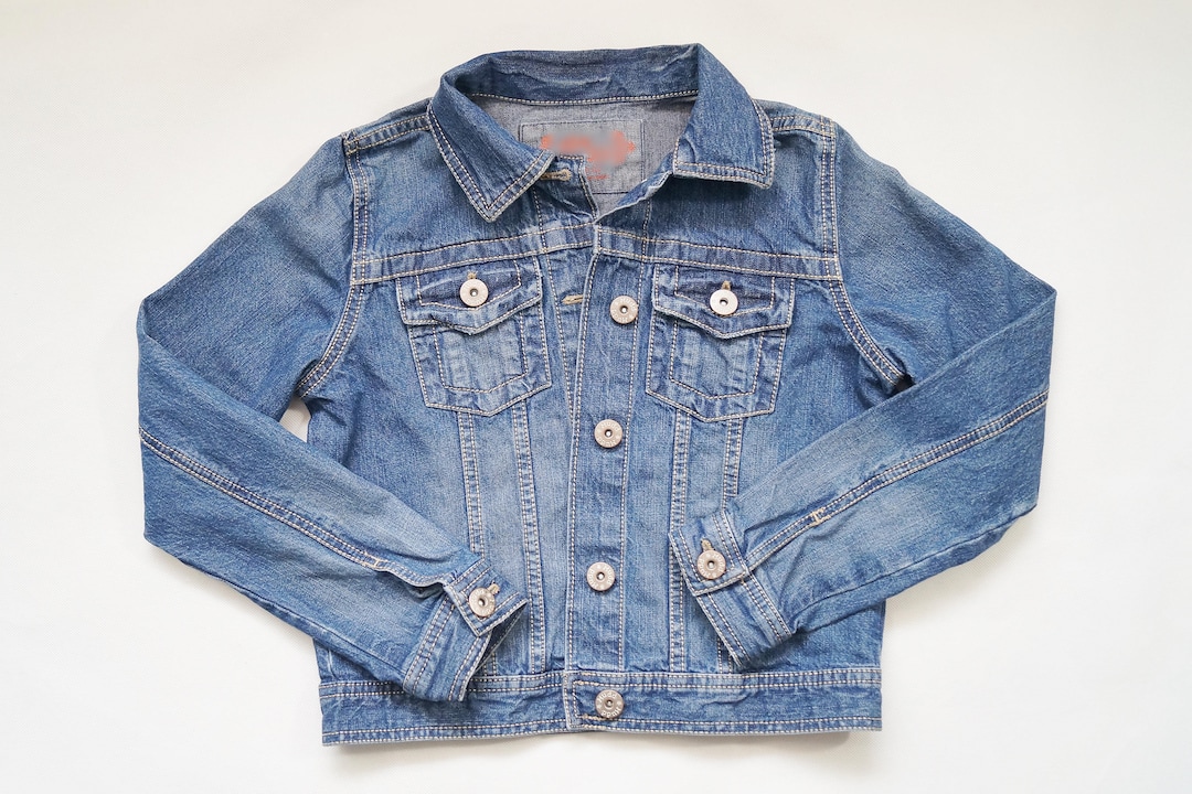 Girls DENIM Jean Jacket With Stenciled Pattern Size 10/12 - Etsy