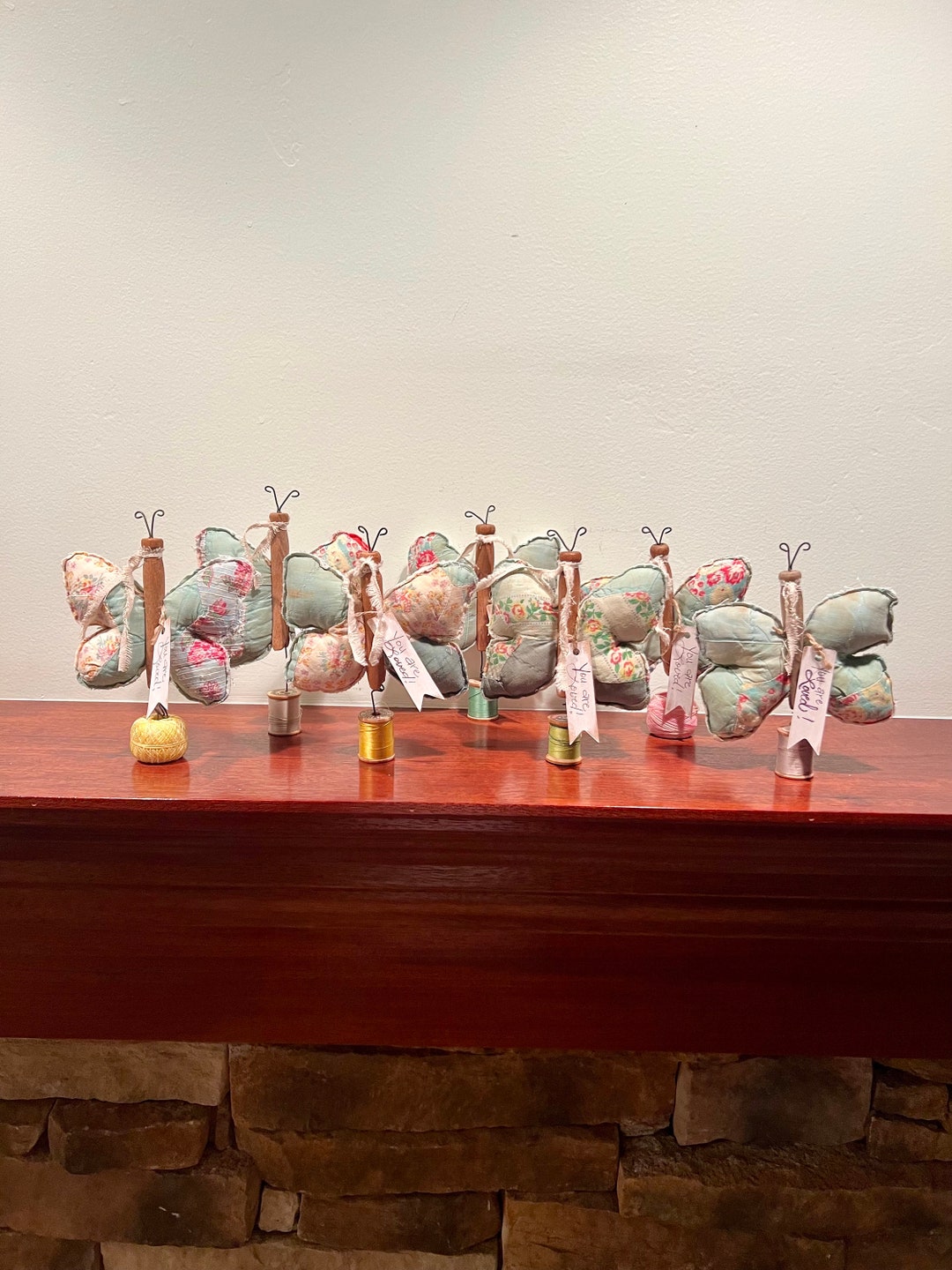 Vintage Butterfly With Old Spool Base, Vintage Butterfly, Old Thread ...