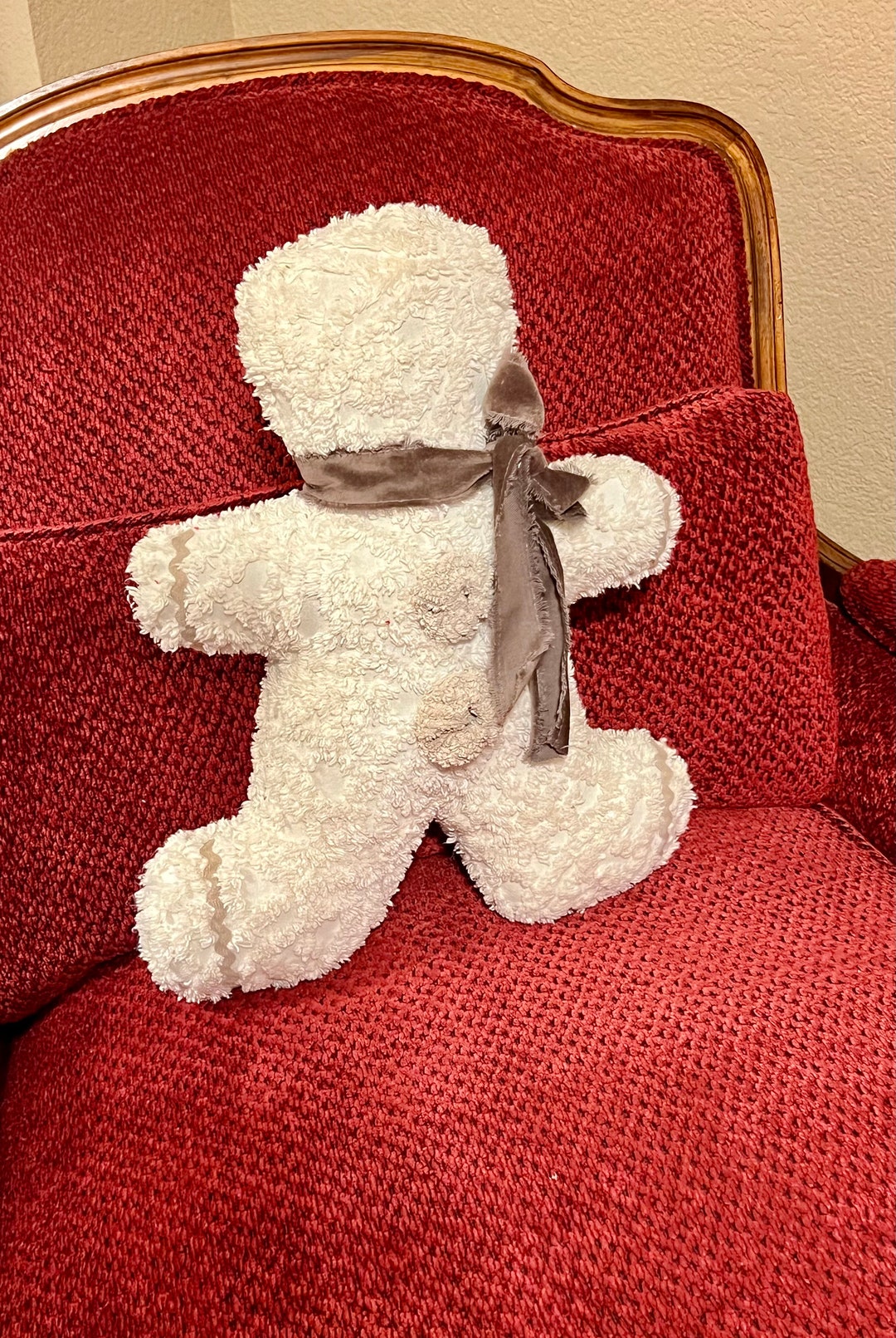 Vintage Chenille Gingerbread Man Pillow, Chenille Gingerbread Man ...