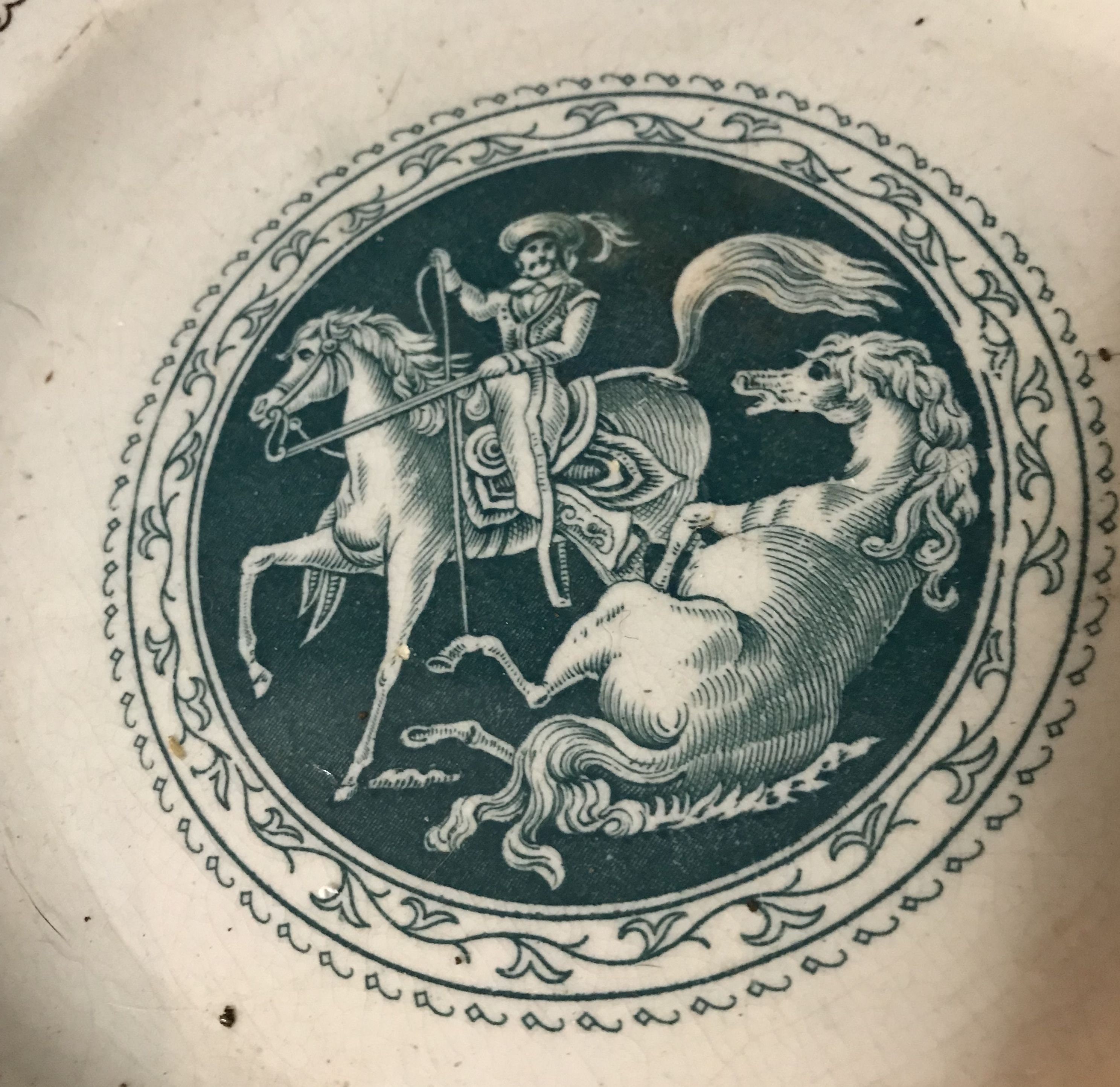 Rare Antique Vaquero 9 Plate Cowboy Horses Spain SW US Cattle Herder ...