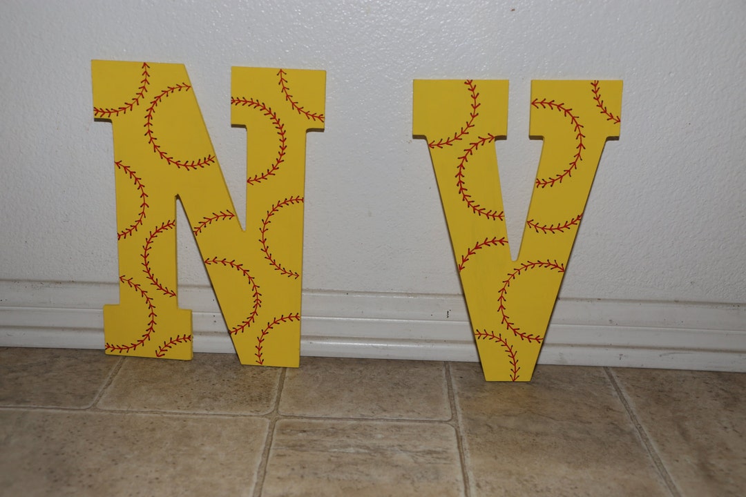 Softball Stitching Alphabet Letter, Softball Alphabet Letter, Alphabet ...