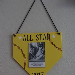 Allstar Home Plate Picture Frame, Baseball Homeplate Plaque, Softball ...