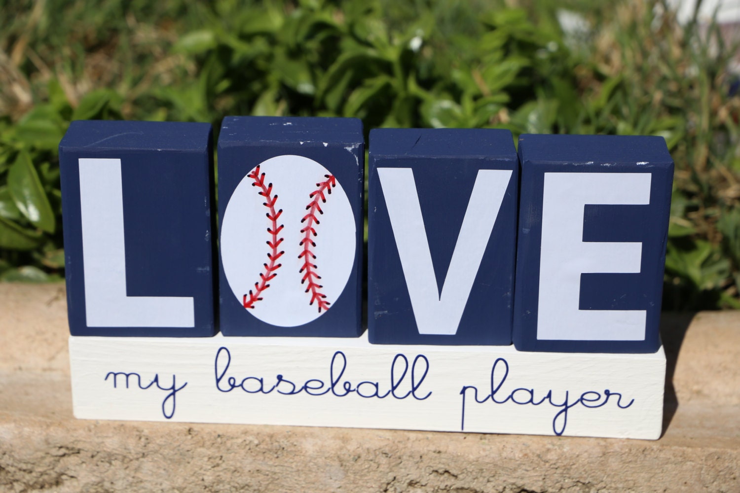 LOVE My Baseball Player Wood Blocks Baseball Wood Blocks - Etsy