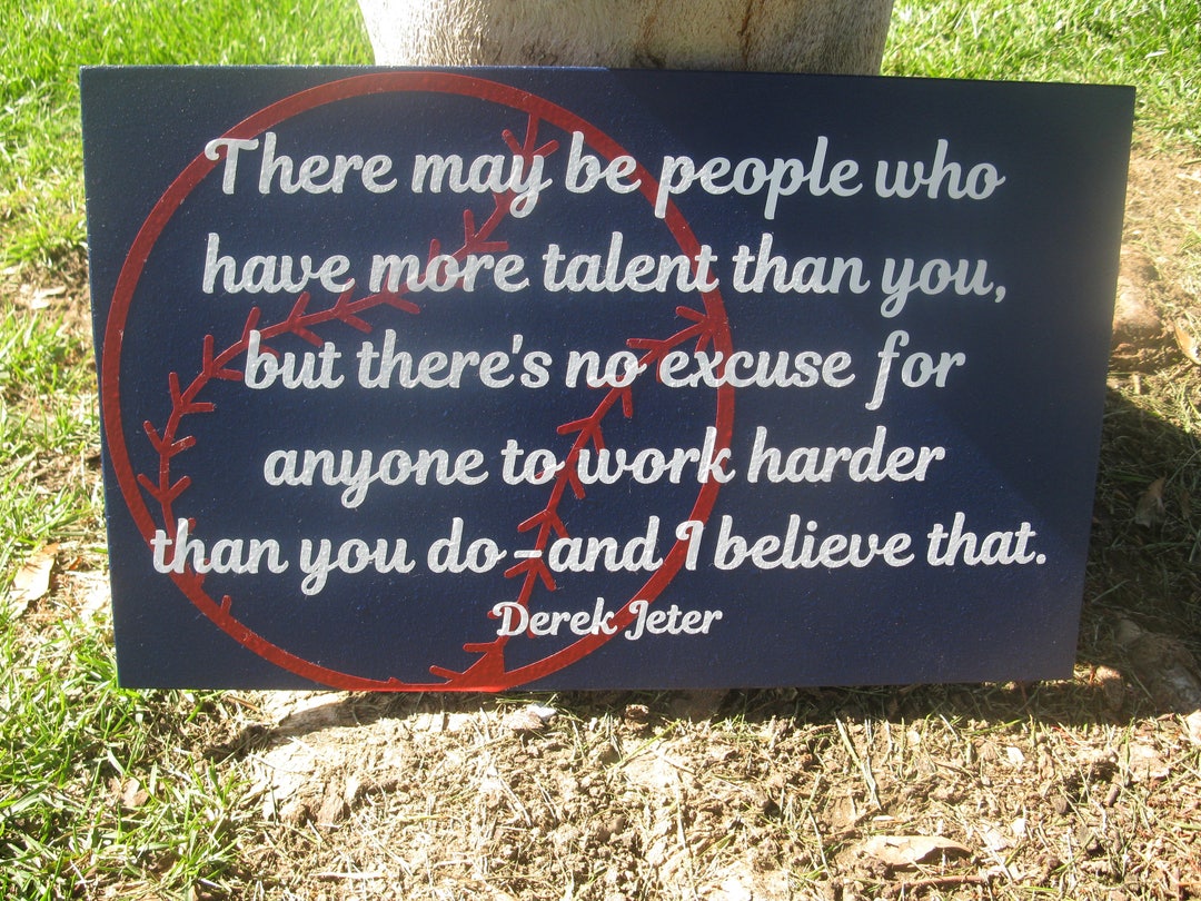 Derek Jeter Baseball Plaque, Baseball Sign, Baseball Decor, Sports Sign ...