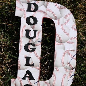 Personalized Baseball Letter, Baseball Letter With Name, Baseball ...