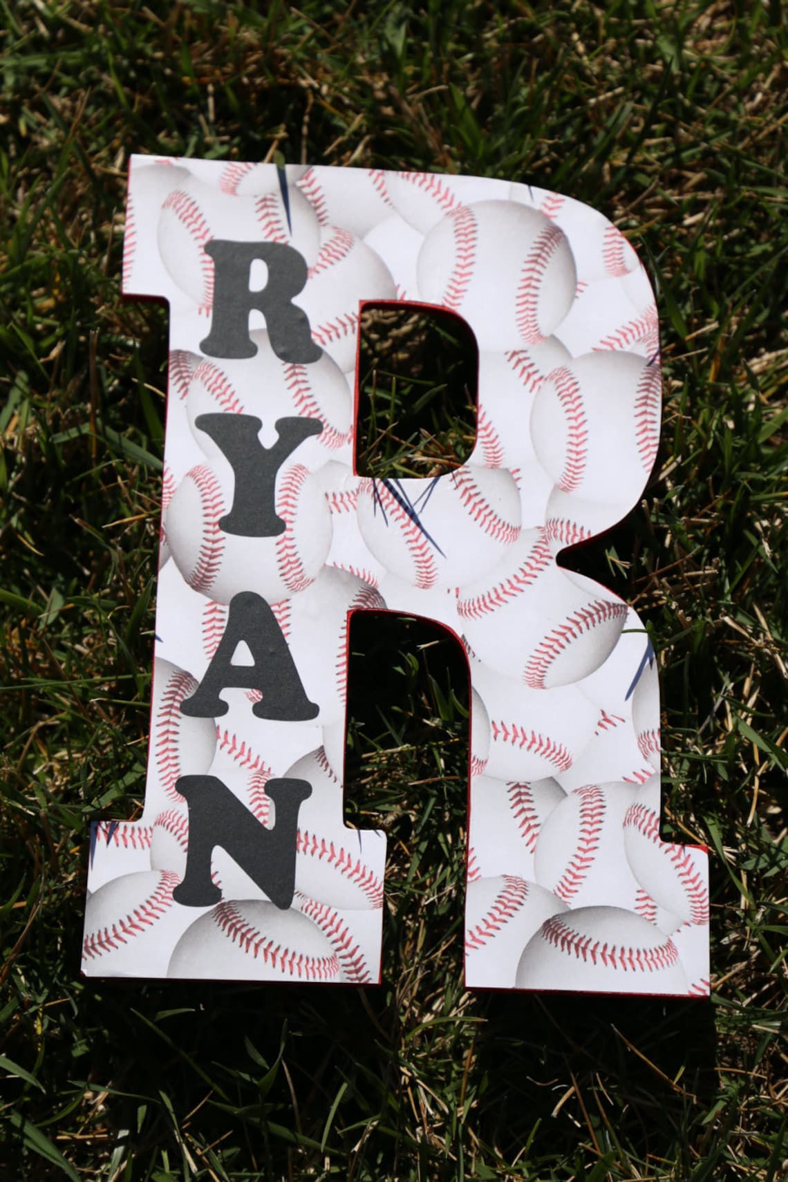 Personalized Baseball Letter, Baseball Letter With Name, Baseball ...