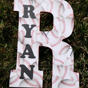 Personalized Baseball Letter, Baseball Letter With Name, Baseball ...