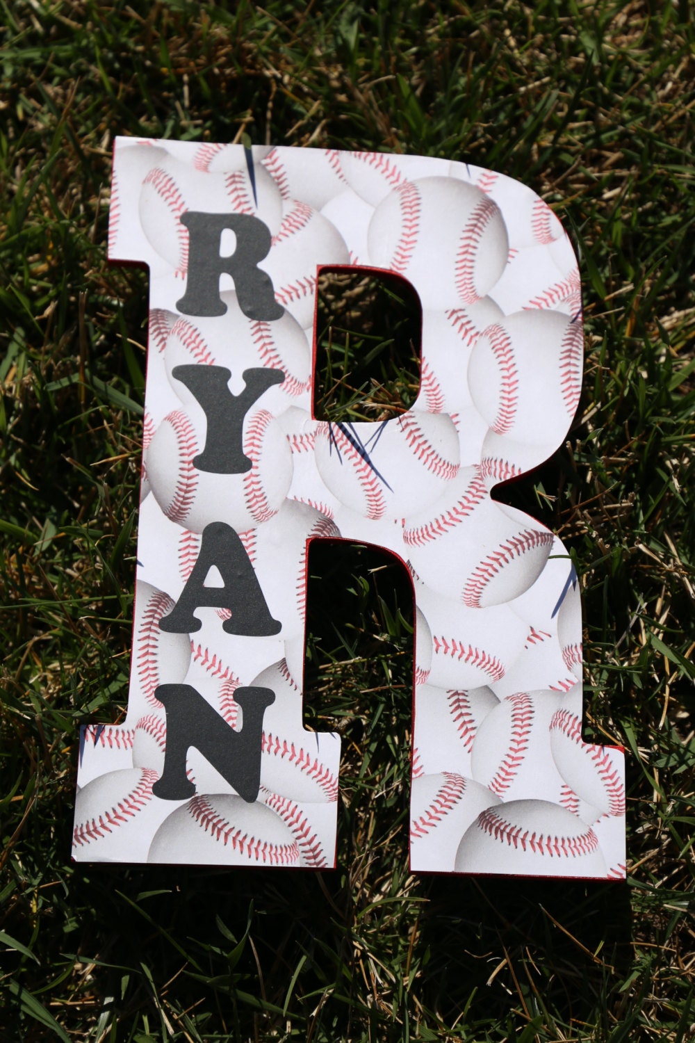 Personalized Baseball Letter, Baseball Letter With Name, Baseball ...