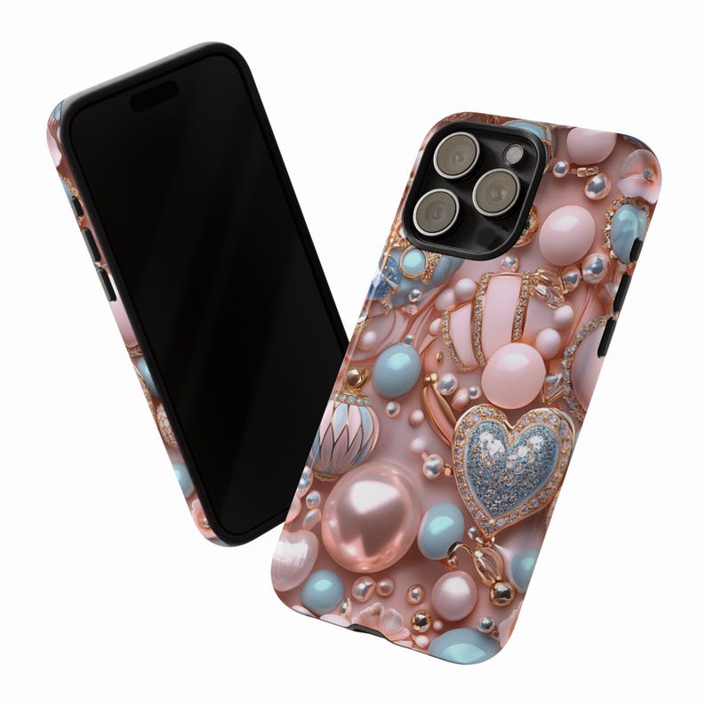 Enamel Bead Phone Case: Pastel Jewelry Design, Protective Cover - Etsy