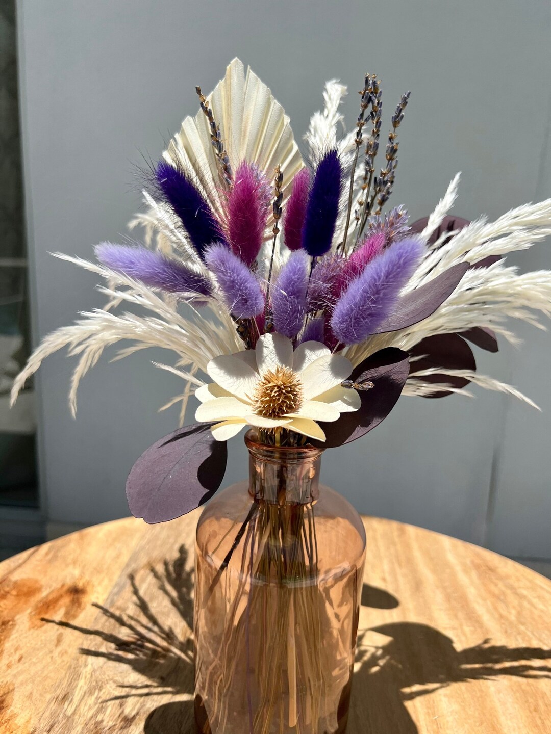Purple Dry Flower Bouquet Natural Dried Flower Bouquet Dried Flowers ...
