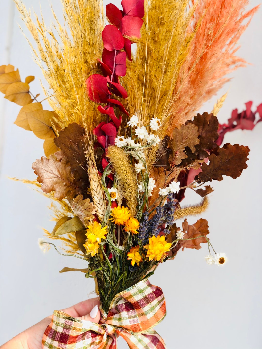 Premium Fall Dry Flower Bouquet Pampas Dried Bouquet Preserved Fall ...