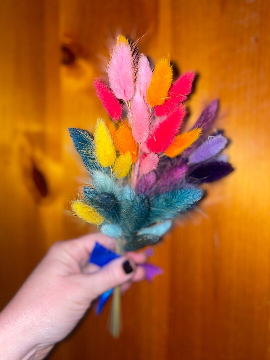Colorful Home Decor Dry Flower Bouquet Easter Bunny Tails Dried Flower ...