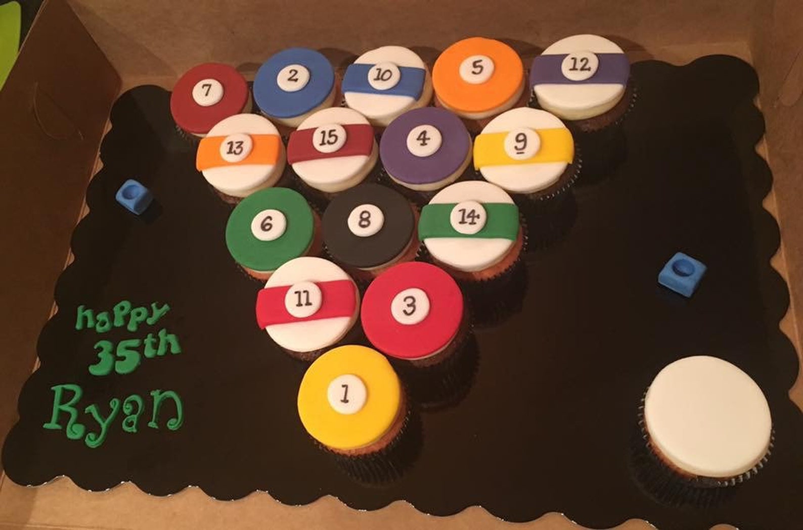 Fondant Billiard Pool Cupcake Toppers - Etsy